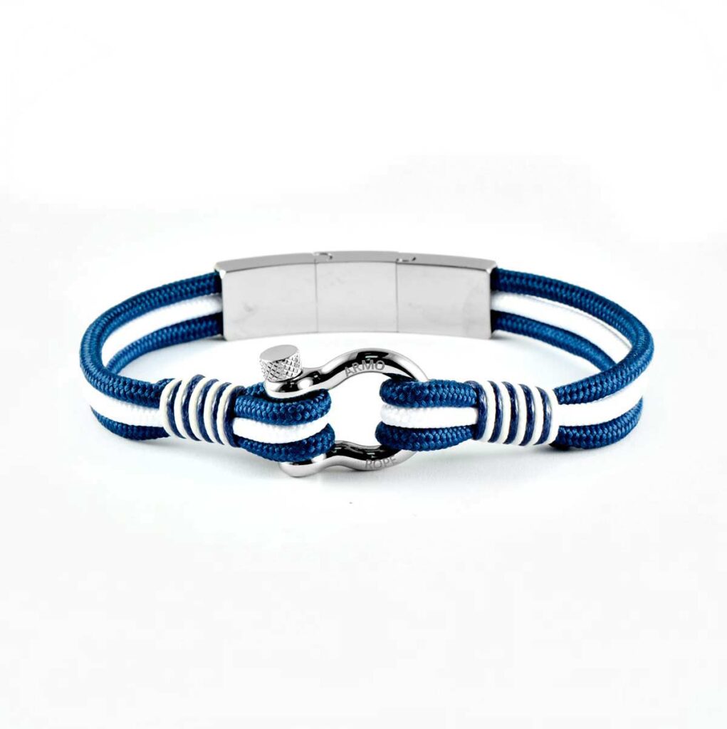 Blue & White Nylon with a Steel Shackle - Armo Accessories